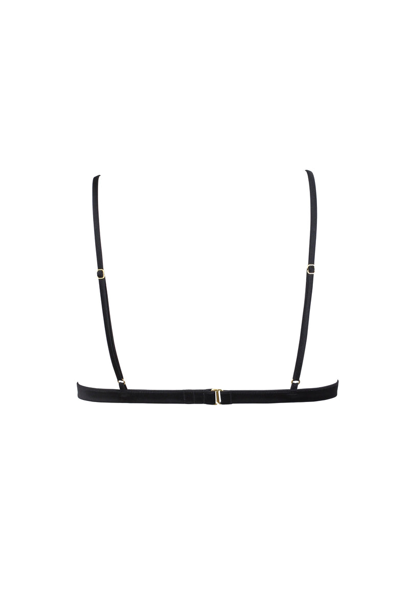 "Bisous" Charmouse Silk Triangle Bra (Black) – KAIMIN